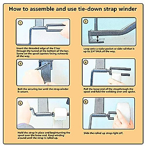 Winch Strap Winder Truck Trailer Flatbed Winch  Cargo Tie-Downs Strap Winder, Roll-up Flatbed Trailer Winch Straps up to 4" Wide, Used in Trailers, Trucks, Warehouses Vans Docks