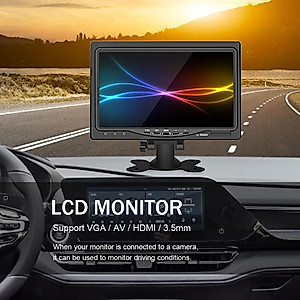 7 inch Portable Small HDMI Monitor HD 1080P VGA Monitor,Small LCD HDMI Monitor Mini Screen 1024x600,HDMI/VGA/AV Input Mini Monitor,with Speakers Earphone Jack