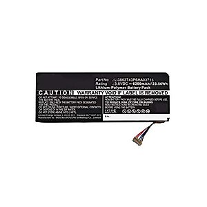 Synergy Digital Projector Battery, Works with ZTE SPro2 Smart Projector Projector, (Li-Pol, 3.8V, 6200 mAh) Ultra High Capacity, Compatible with AT&T Li3863T43P6HA03715 Battery
