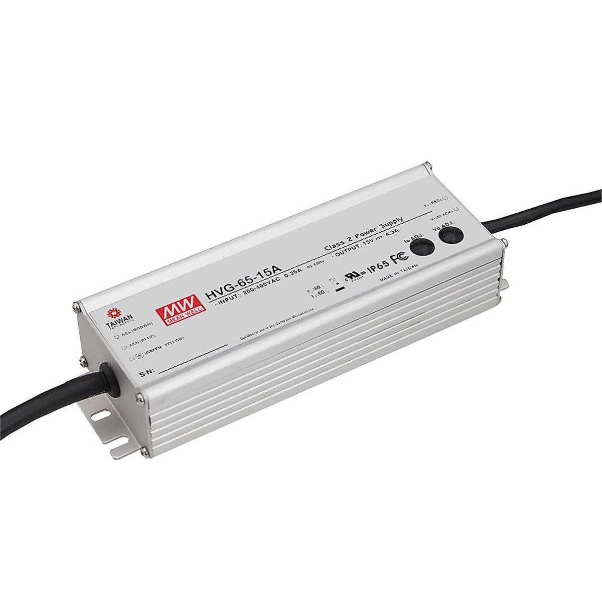 MEAN WELL HVG-65-12A 65 W Single Output 2.71 A 12 Vdc Output Max IP67 Swithcing Power Supply - 1 item(s)