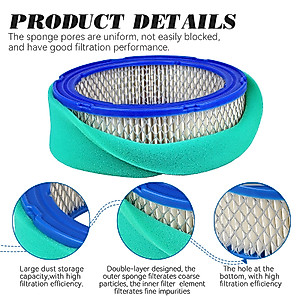 Lonsda 394018 394018s 392642 Air Filter for B&S 272490 294000 271271 5050D 5050H 5050B JohnDeere LG394018JD LTR155 LTR166 SST16 SST18 12.5-21hp L-Head Twin Horizontal and V-Twin Vanguard Engine