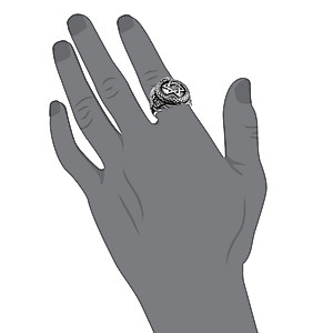 WithLoveSilver 925 Sterling Silver Celtic Snake Serpent Star of David Raven Ring (9)