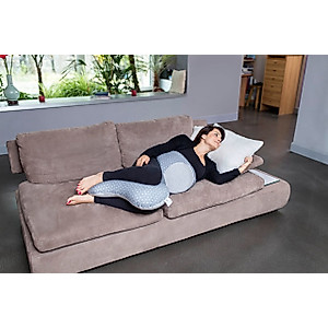 Babymoov Mom & Baby Pillow | Ultra Soft Cushion for Sleeping, Reading, Leg Support, Pregnancy, Nursing & Breastfeeding Gray 22x12x6.5 Inch (Pack of 1)