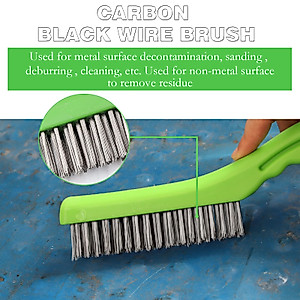 Wire Brush Set Stainless Steel Wire 10 Inch with Plastic Handle Descaling Welding Dust Bending Hand Tool, Teel Brush Rust Remover for Metal, Cleaning Welding Slag Rust Scrubber Brushes 2 PCS by MAXMAN