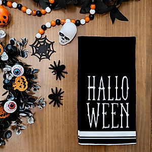ARKENY Halloween Kitchen Towels Set of 2,Black Bats Dish Towels 18x26 Inch Drying Dishcloth,Farmhouse Home Decoration AD123