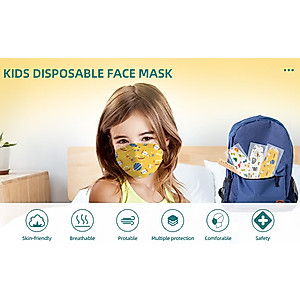 Kids Disposable Face Mask, 30 Pack Individually Wrapped Masks for Children,4-Ply Breathable Safety Masks for Boys and Girls(Aged 4-12)
