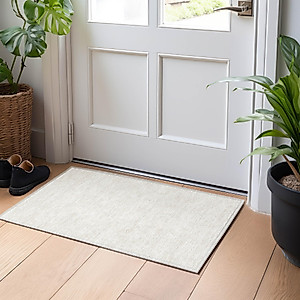 Addison Rugs Chantille ACN913 Ivory 1'8" x 2'6" Indoor/Outdoor, Machine Washable, Easy Clean, Non Shedding, Bedroom, Living Room, Dining Room, Kitchen, Patio Rug