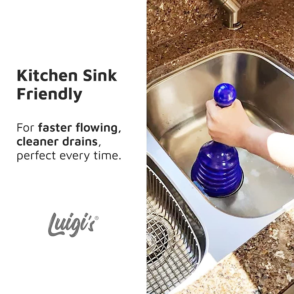 Luigi's Dual-Force Plunger Bundle for Drains and Sinks: Tackle Drains with Precision!