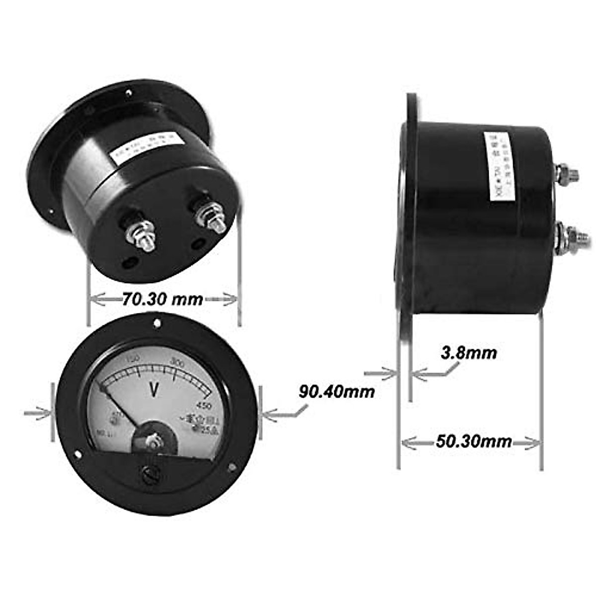 AC 0~150V Round Analog Volt Pointer Needle Panel Meter Voltmeter