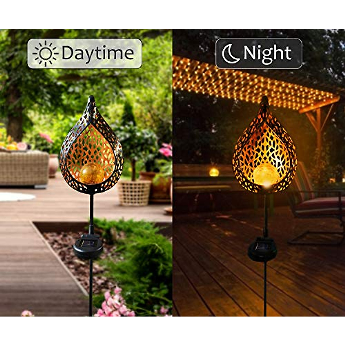 INVURA Garden Solar Lights Outdoor, Decorative Pathway Light for Lawn, Yard, Patio, Waterproof and Fast-Charging Panel