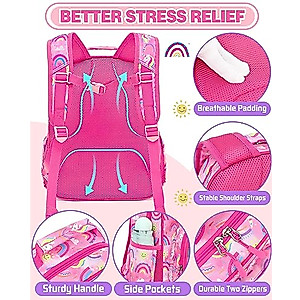 VANKEV Kids Backpack for School Girls Toddlers Boys Cute Lightweight Bookbag Preschool Kindergarten Primary Elementary School Travel Gifts Bags(Rainbow Unicorn, Kids / 12L)