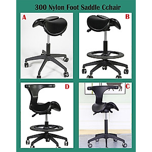 Saddle Stool Dentist Stool Dentist Chair Ergonomic Saddle Chair Adjustable Height for Drafting Lab Clinic Dentist Salon Massage Office,B,L