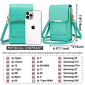 Roulens Small Crossbody Cell Phone Purse for Women, Touch Screen Bag Shoulder Handbag Wallet with Credit Card Slots