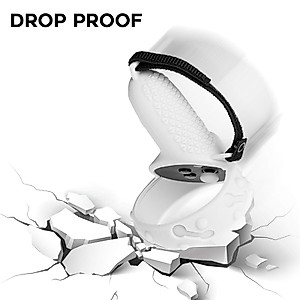 Seltureone Accessories Compatible for Quest 2 Controller Full Grip Cover with 2 Controller Caps, Anti-Slip Anti-Fall Protective Silicone Sleeve with Hand Strap for Quest 2 Headset, White