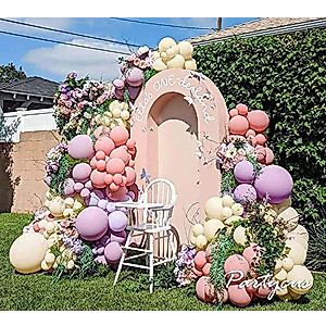 Ivory Balloon Garland - Double Stuffed Cream Beige Balloons Different Sizes 18/12/5 in Pastel Nude White Sand Balloon Arch Kit for Baby Shower Bridal Wedding Birthday Party Decoration