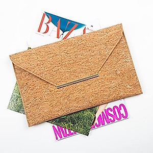 JNB Cork Flat Envelope Clutch,Gold32
