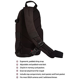Amazon Basics Camera Sling Bag - 8 x 6 x 15 Inches, Black