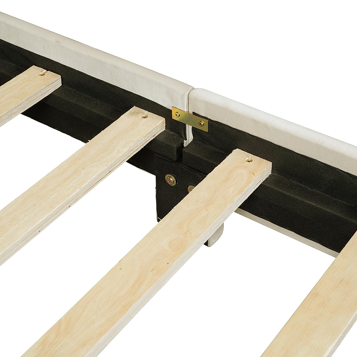 Harper & Bright Designs Twin Size Platform Bed with Bear Ear Shaped Headboard, Modern Velvet Upholstered Twin Bed Frame for Kids,Wood Twin Bed for Girls Boys, No Box Spring Needed, Beige