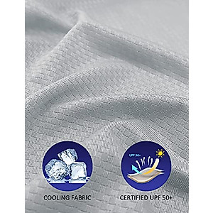 BALEAF Men's Long Sleeve Sun Shirts Hiking Fishing SPF UPF 50+ UV Protection Jackets Lightweight Quick Dry Cooling Outdoor Zip Up Light Grey 3XL