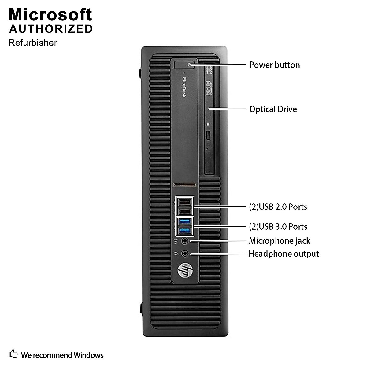 HP ProDesk 600 G1 SFF Business Desktop Computer, Intel Core i5 4590 up to 3.7GHz,16G DDR3, 2T, DVD, WiFi, Bluetooth 4.0, USB 3.0, VGA, DP, Win 10 64-Bit Supports English/French/Spanish(CI5) (Renewed)