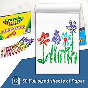 Large Crayons, 16 Count Assorted Colors Crayons, 2 Pack Jumbo Crayons - Ideal Toddler Crayons, Fat Crayons, Thick Crayons, Big Crayons + Doodle Pad for Toddler Coloring