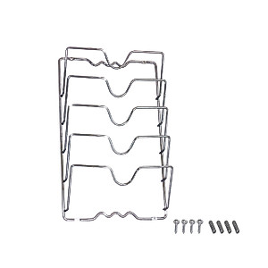 DecoBros Wall Door Mounted Pot Lid Rack, Chrome Finish