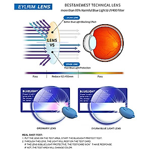 EYLRIM Thick Square Frame Blue Light Glasses for Women Men Non Prescription Computer Eyeglasses(04 Black Leopard)