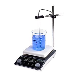 Magnetic Stirrer Hot Plate 300℃ 5000ml LCD Digital Hot Plate Stirrer 5.9×5.9 Inch Magnetic Stir Plate with Timer 100-1600RPM 110V Magnetic Hotplate Stirrer Mixer,Temp Probe Sensor Included