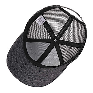 TSSGBL M,L,XL,XXL Snapback Trucker Hat Summer Ball Caps for Men Women,Adjustable Blank Mesh Back Workout Baseball Cap - Charcoal Grey