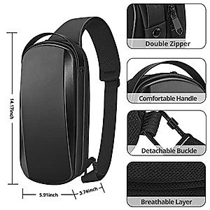 MVRPDXC Carrying Case for Steam Deck Console & Accessories, Shockproof Hard Shell Protective Crossbody Shoulder Chest Backpack with Pockets Fit Console for Travel and Home Storage