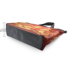 Golden Dragons Tote Bag Aesthetic, Large Capacity Zipper Women Grocery Bags Purse for Daily Life 2 Sizes