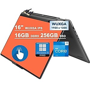 Lenovo Yoga 7i 16 2-in-1 Laptop | 16" WUXGA IPS Touch | 13th Gen Intel 10-Core i5-1335U >i7-1255u | 16GB DDR5 256GB SSD | Backlit Fingerprint Thunderbolt Long Battery Life Win11Pro + HDMI Cable