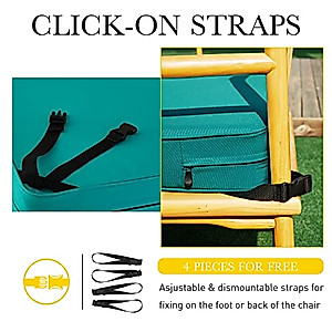 NICETOWN 2 Pack Waterproof Teal Patio Cushion Covers with Zipper 22 x 20 x 4 inch, Outdoor Seat Slipcovers Lightfast Fade-Less Seat Chair Cushion Covers for Outdoor Indoor with 4 Buckle Straps