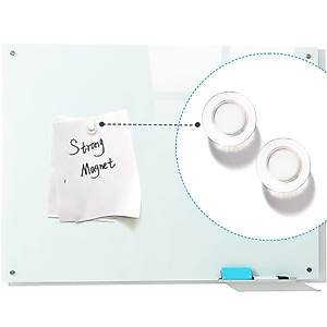 Magnetic Glass Whiteboard, 36"x48"(90x120cm) Frameless Dry Erase Board White Board Surface Wall Mounted for Office, Classroom & Home