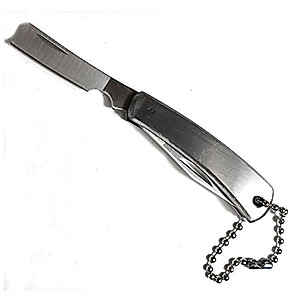 ToolUSA DIRK Stainless Steel Pocket Knife | Dual 1 7/8" (4.8 cm) Blades | 3.75" (9.5 cm) Overall | Key Ring Attachment | Polished Finish