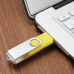 32GB USB 2.0 Flash Drive Pnstaw Swivel Memory Stick Thumb Drive Pen Drives Jump Drive for Data Storage, File Sharing(10 Pack,Multi-Color) (32GB)