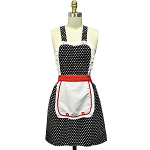 Kella Milla womens Cooking food service uniforms aprons, Black, One Size US