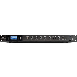 Pure Resonance Audio RMA120BT 120 Watt 5-Channel Rack Mount Commercial Mixer Amplifier with Bluetooth (70V or 4-16 ohm Outputs)