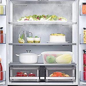 Kekow 4-Pack Plastic Clear Storage Bins with Lids, Plastic Latch Storage Box, 14 L