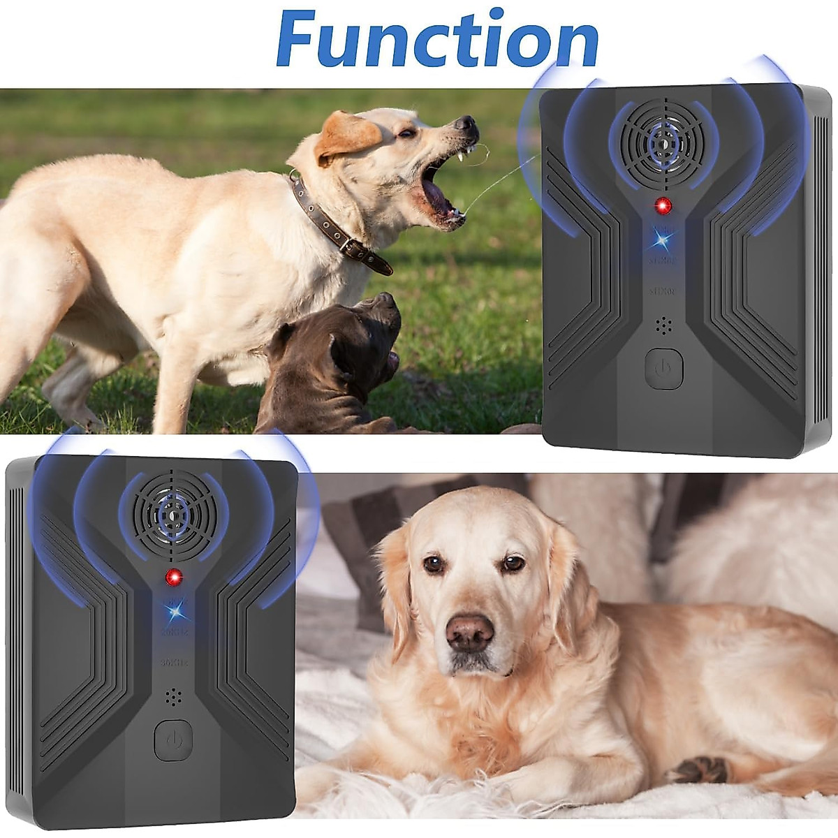 No Bark Deterrent Device Indoor, Anti Barking Device, Dog Bark Deterrent Devices, 45 Ft Barking Dog Deterrent, 3 Modes Electric Bark Box, for Small, Medium and Large Dogs, Indoor and Outdoor Use