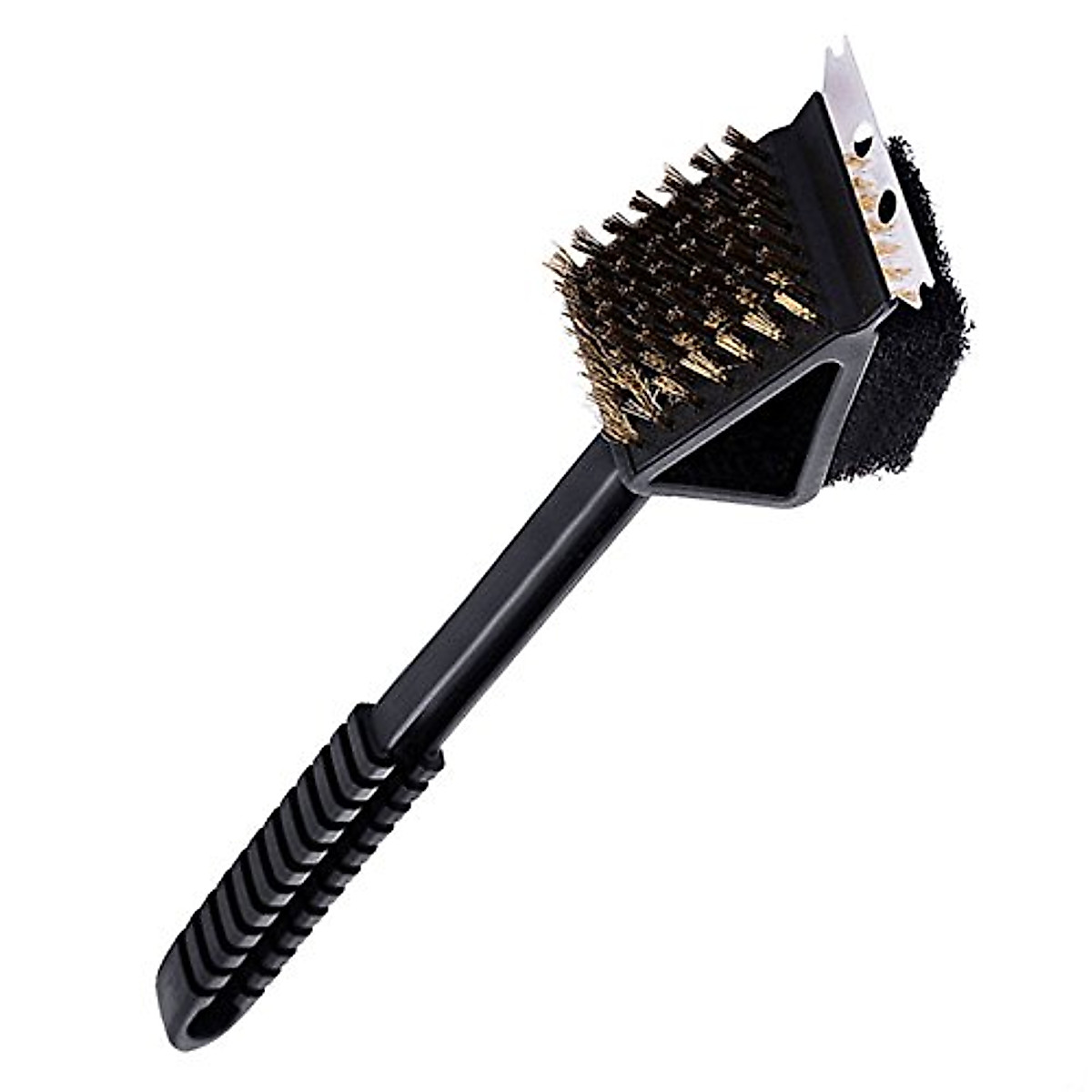 GEZICHTA Barbecue Grill Brush and Scraper –Grill Brush and Scraper Best BBQ Brush for Grill, Stainless Steel Scraper Wire 3 in 1 Bristles Grill Cleaning Brush
