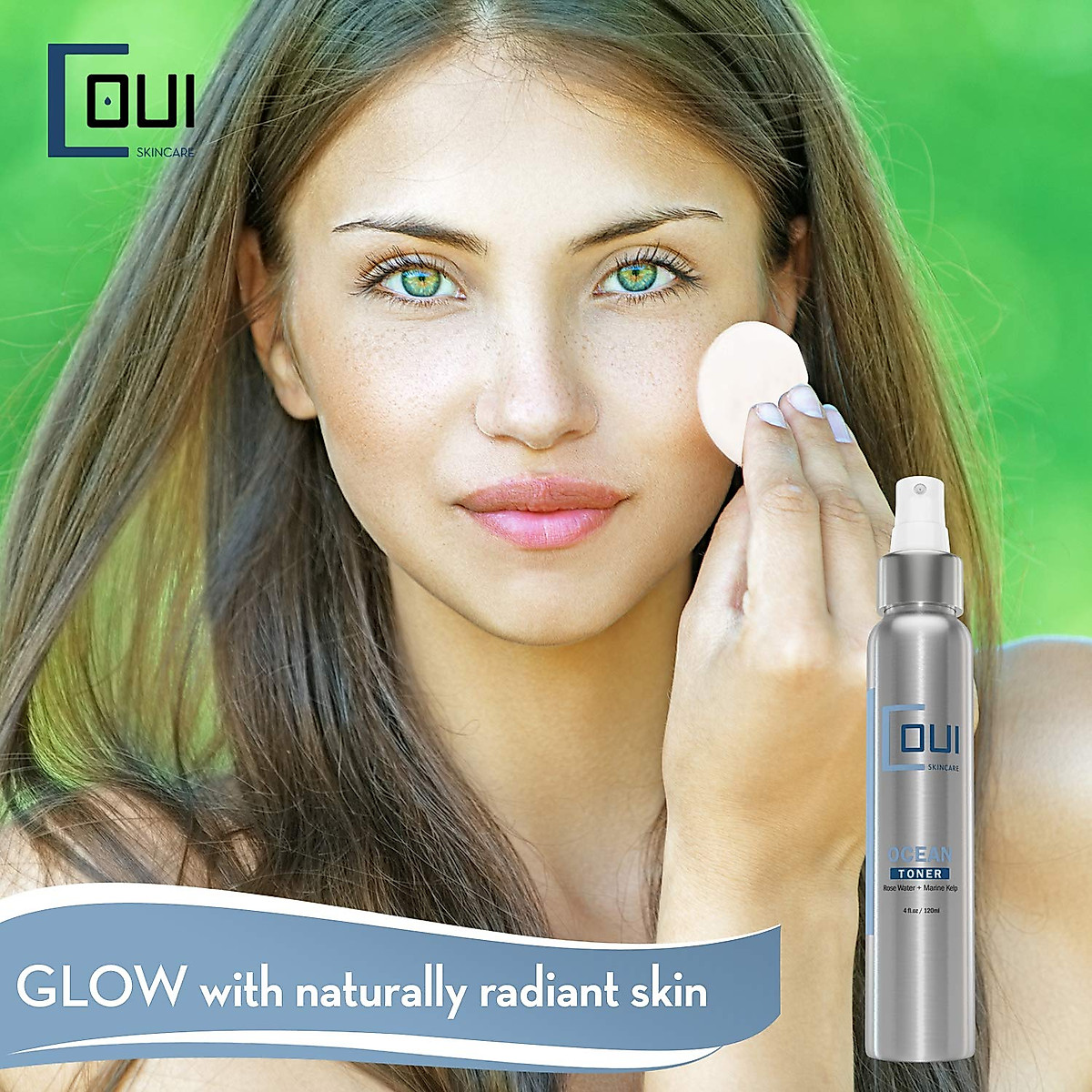 Ocean Facial Toner Face Astringent - Rose Water, Witch Hazel, Alcohol Free - Tighten Pores for Face, Neck, Décolleté