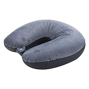 Jadpes UShaped Pillow, Soft Elastic UShaped Travel Pillow Neck Support Office Rest Cushion with Buckle for Outdoors Car Office Home Travel(Grey)
