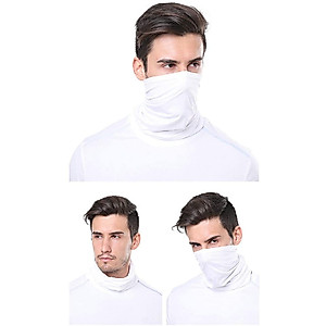 Balaclava Headwear Protection Unisex Half Mask Ladies Men's Fishing Safety Mask Adult Neck Cycling Outdoor Cycling Mask Sports Bandana(H-White-1)