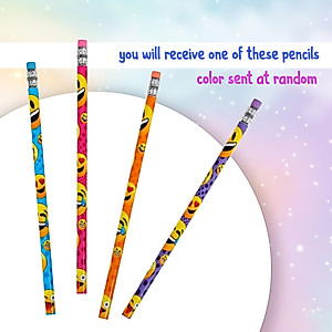 Flip Sequin Round Emoticon Mini Pillows, 5" - 5.5", Set of 6 Emotic Expressions Designs, Reversible Mermaid Sequins, Plus Emoticon Pencil and Emoticon Memo Notebook, Great Gift!