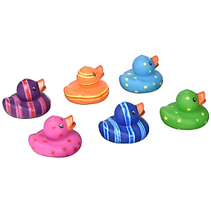 Rhode Island Novelty 2Inch Multi-Color/Pattern Rubber Duckies, One Dozen