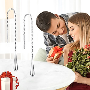 LUHE Sterling Silver Teardrop Threader Earrings Long Chain Dangle Earrings Christmas Gifts for Women
