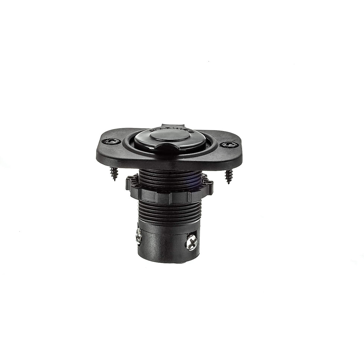 MotorGuide 8M0092066 Trolling Motor Receptacle — for 10-Gauge and 8-Gauge Wire, with Composite Mounting Plate, Black