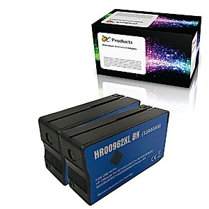 OCProducts Remanufactured Ink Cartridge for HP 962XL Black Ink Cartridge 2 Pack for OfficeJet Pro 9010 9012 9013 9014 9015 9016 9018 9019 9020 9022 9023 9025 9026 9028