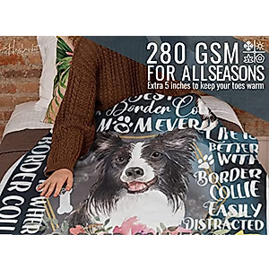 Border Collie Gifts, Border Collie Blanket for Border Collie Mom & Dad, Cute & Unique Border Collie Design, Throw Blanket Gifts for Dog Lovers, Family, Friends, Flannel Plush Blankets - 50"x 65"